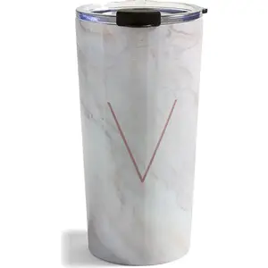 DENY DESIGNS Marbled Monogram Travel Mug - W