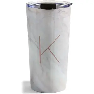 DENY DESIGNS Marbled Monogram Travel Mug - W
