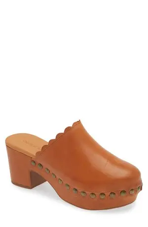 CHOCOLAT BLU Genoa Platform Clog - Cognac Leather