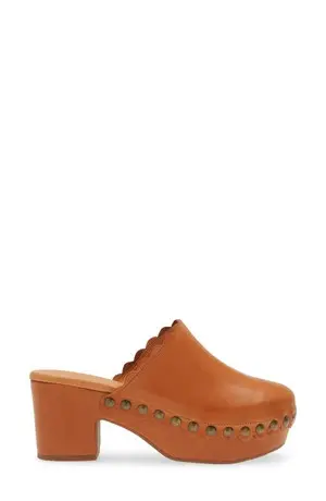 CHOCOLAT BLU Genoa Platform Clog - Cognac Leather