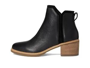Toms Hailey Leather Ankle Boots - Black