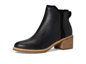 Toms Hailey Leather Ankle Boots - Black