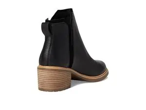 Toms Hailey Leather Ankle Boots - Black