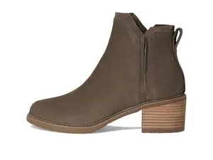 Toms Hailey Leather Ankle Boots With Block Heel