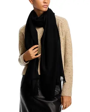 FRAAS Solid Lightweight Wool Scarf - Black