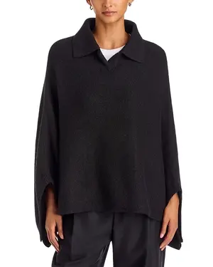 Aqua Aqua Crop Collar Poncho Black
