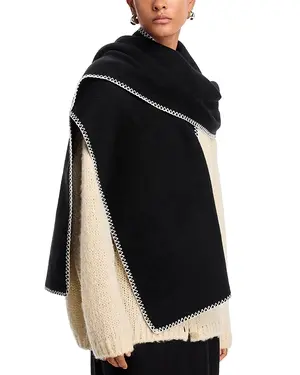 Aqua Whipstitch Scarf - Exclusive Black