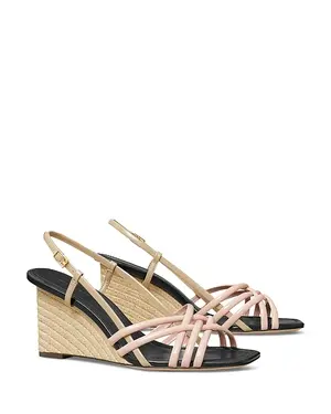 Tory Burch Strappy Wedge Sandals Pink/brick