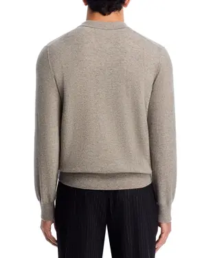 Vince Boiled Cashmere Polo Sweater - Heather Mouse