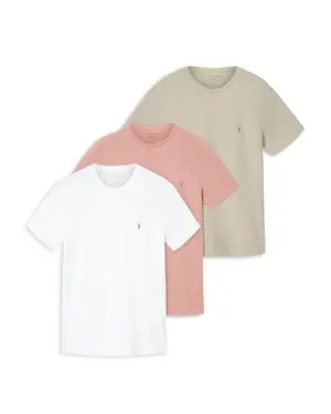 ALLSAINTS Tonic Crewneck Tees, Pack Of 3 - White/pink/green