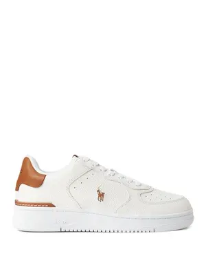 Polo Ralph Lauren Masters Court Lace Up Sneakers - White/tan