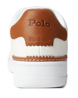 Polo Ralph Lauren Masters Court Lace Up Sneakers - White/tan