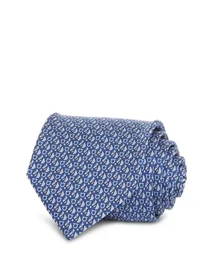 FERRAGAMO Silk Gancini Horse Neck Tie - F.navy