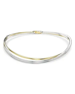 SWAROVSKI Hyperbola Crystal Crossover Choker Necklace - Two Tone