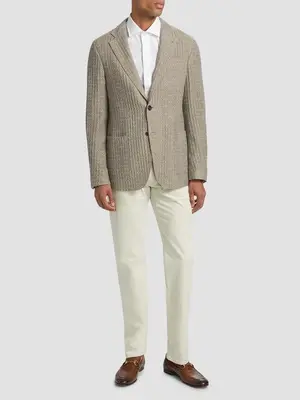 Giorgio Armani Chevron Cashmere-silk Upton Jacket
