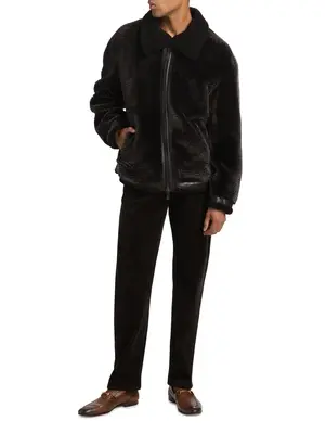 Giorgio Armani Zip-up Shearling Jacket