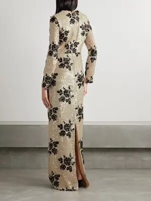 Erdem Draped Sequin-embellished Gown