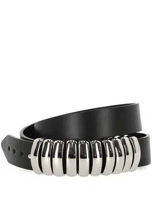 Federica Tosi Leather Belt With Silver-Tone Hardware Multicolor