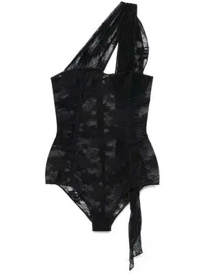 Oseree Oséree Lace Ruffle Body - Black