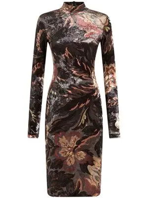 Etro Floral Foliage Dress - Black