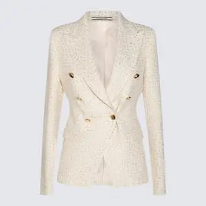 Tagliatore White Cotton Blazer - Beige