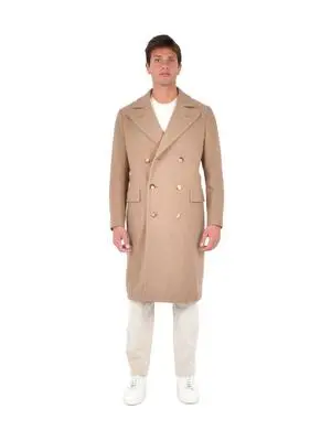 Boglioli Boglioli Double-Breasted Wool-Blend Coat - Beige