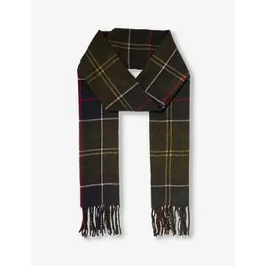Barbour Galingale Tartan-pattern Knitted Scarf