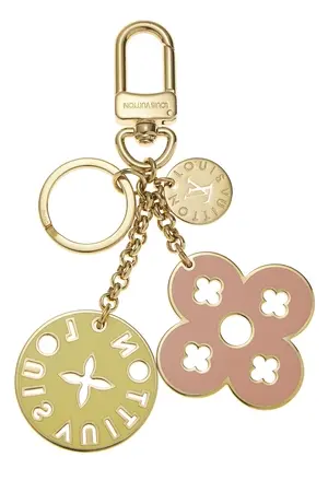 LOUIS VUITTON Gold & Multicolor Enamel Looping Monogram Key Chain