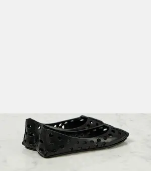 Alaïa Perforated Leather Ballet Flats - Black