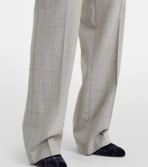 Dries Van Noten Checked Wool Trousers