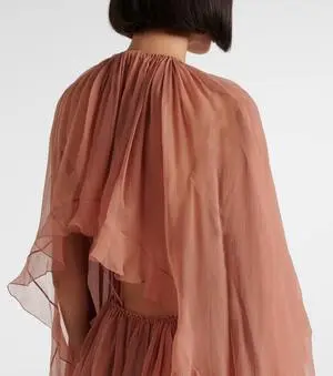 Chloé Ruffled Silk Muslin Cape
