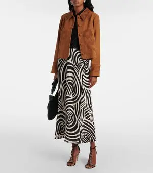 Rixo Dionne Appliqué Suede Jacket