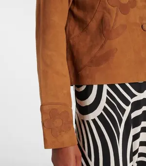 Rixo Dionne Appliqué Suede Jacket