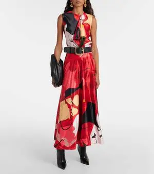 ROKSANDA Kiara Printed Satin Top - Multicoloured