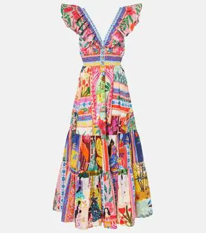 Camilla Embellished Cutout Cotton Maxi Dress - Black
