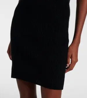LISA YANG Carmen Ribbed-knit Cashmere Minidress - Black