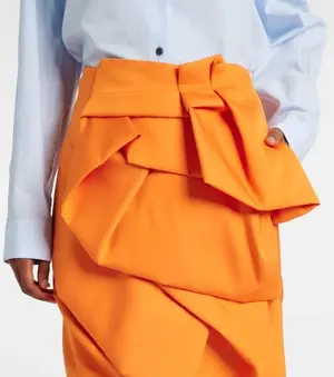 Dries Van Noten Draped Satin Midi Skirt