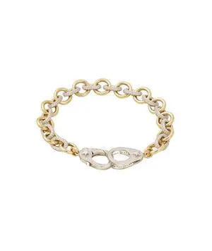 FOUNDRAE Midsized Mix Link + Sister Hook 18-karat Yellow And White Diamond Bracelet