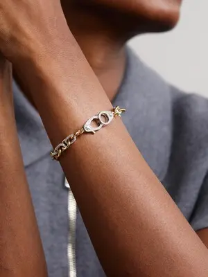 FOUNDRAE Midsized Mix Link + Sister Hook 18-karat Yellow And White Diamond Bracelet