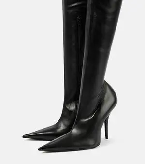 Balenciaga Avenue Leather Over-the-knee Boots