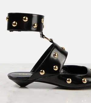 Chloé Jade Studded Leather Flats