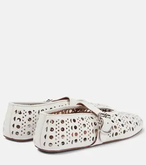 Alaïa Vienne Leather Ballet Flats - White