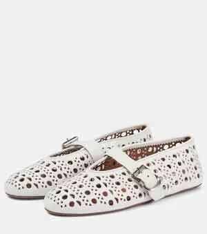 Alaïa Vienne Leather Ballet Flats - White
