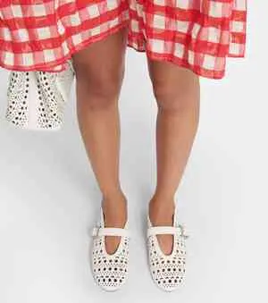 Alaïa Vienne Leather Ballet Flats - White