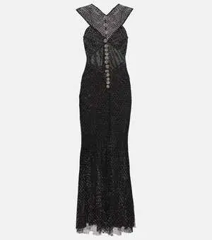 Camilla Embellished Cutout Maxi Dress - Black