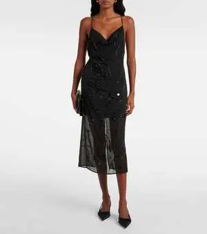 XU ZHI Embellished Layered Midi Dress
