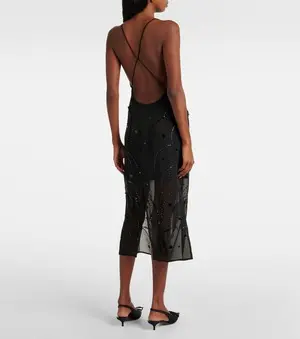XU ZHI Embellished Layered Midi Dress