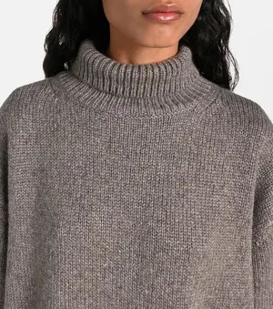 NILI LOTAN Tabitha Cashmere Turtleneck Sweater - Brown