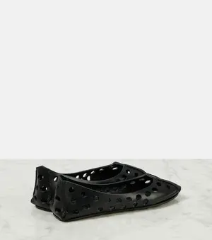Alaïa Perforated Leather Ballerinas - Black