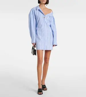 Jacquemus Striped Cotton Shirt Dress